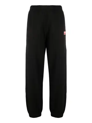 Kenzo Logo-embroidered Cotton Track Pants - Black