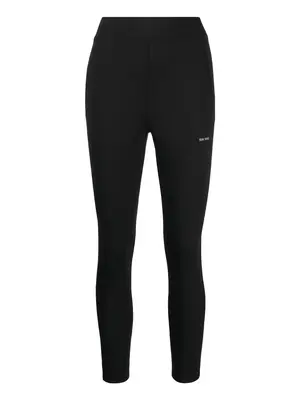 TEAM WANG DESIGN Logo-print Panelled Leggings - Black