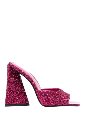 Attico Devon 115mm Glitter Mules - Pink