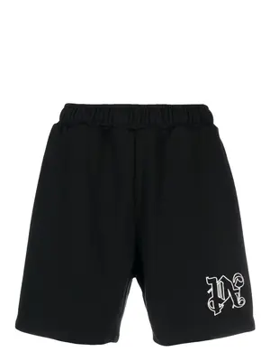 Palm Angels Hyper Monogram-print Track Shorts - Black