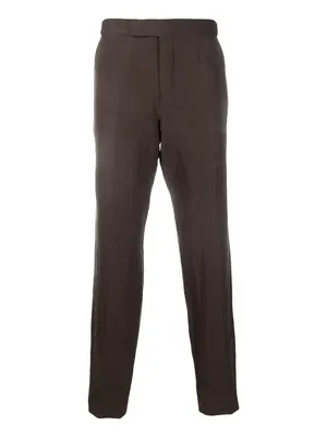 Zegna Mid-rise Tapered Trousers - Brown
