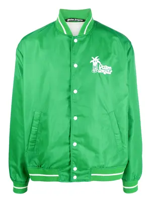 Palm Angels Graphic-print Bomber Jacket - Green