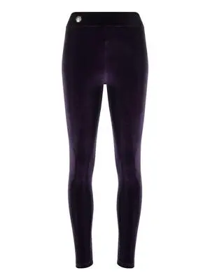 Philipp Plein Basic Velvet Leggings - Purple