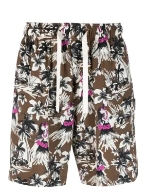 Palm Angels Graphic-print Shorts - Brown
