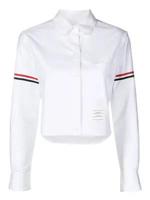 Thom Browne Cropped Cotton Shirt - White