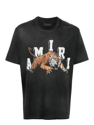 Amiri Vintage Tiger Cotton T-shirt - Black