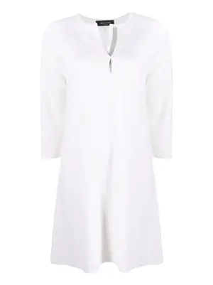 Fabiana Filippi Split-neck Wool Minidress - White