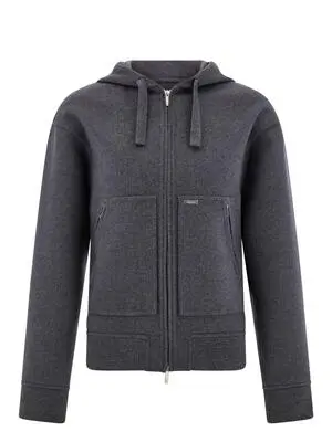 FERRAGAMO Wool And Cashmere Sports Blouson - Grey