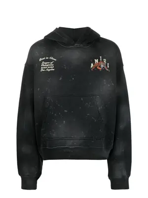 Amiri Vintage Tiger Rib-trimmed Hoodie - Black