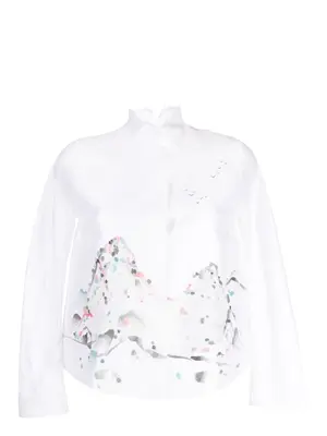Shiatzy Chen Floral-print Jacket - White