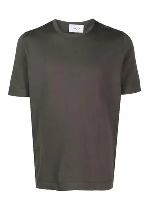 D4.0 Short-sleeved Fine-ribbed T-shirt - Brown