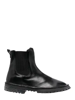 MOMA Elasticated-Side-Panels Leather Boots