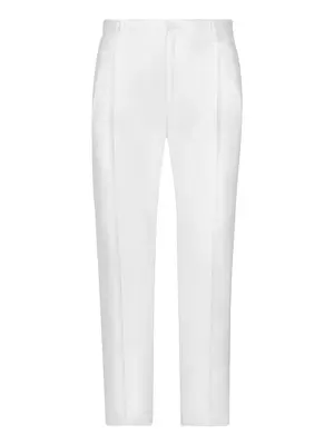DOLCE & GABBANA Dolce & Gabbana Pressed-Crease Linen Trousers
