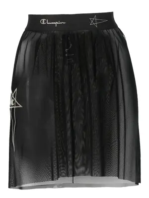 Rick Owens Logo-waistband Sheer Skirt - Black