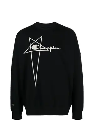 Rick Owens X Champion Logo-embroidered Sweatshirt - Black