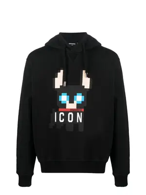 Dsquared2 Icon-print Hoodie - Black