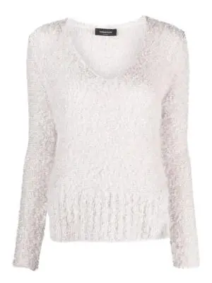Fabiana Filippi V-neck Mohair-blend Jumper - Grey