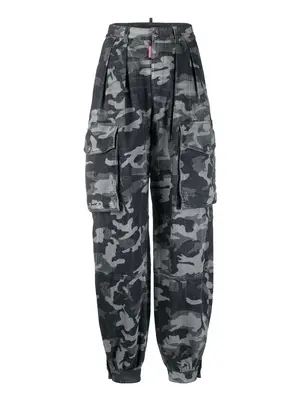 Dsquared2 Camouflage Cargo Trousers - Black
