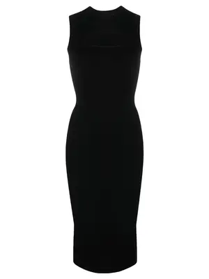 Victoria Beckham Cut-out Sleeveless Midi Dress - Black
