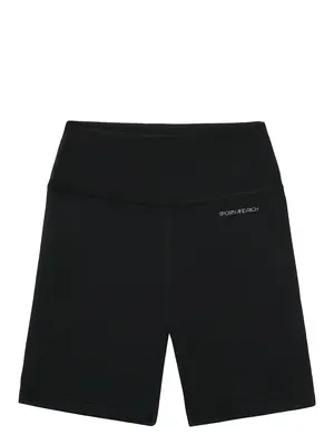 SPORTY & RICH Logo-print Biker Shorts - Black