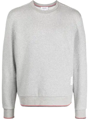Thom Browne Herringbone Pattern Sweater - Grey