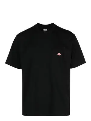 DANTON Logo-print Chest-pocket T-shirt - Black