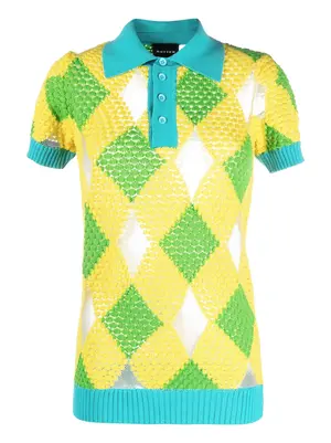 BOTTER Geometric Knitted Polo Shirt - Yellow