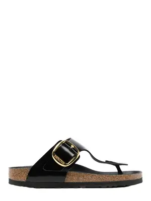 BIRKENSTOCK Gizeh Leather Sandals - Black