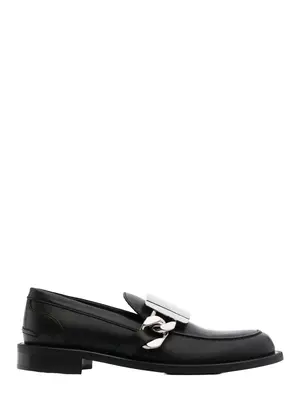 JW Anderson Logo-engraved Leather Loafers - Black