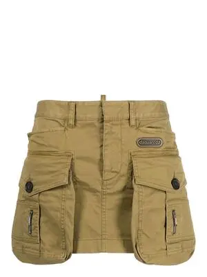 Dsquared2 Cargo-Pocket Cotton Miniskirt Green