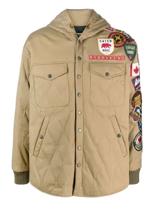 Dsquared2 Patch-detail Hooded Jacket - Brown