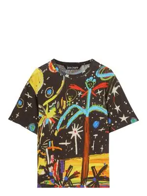 Palm Angels Graphic-print Crewneck T-shirt - Black