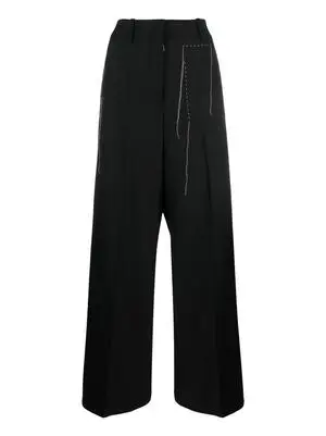 Off-White Wide-leg Tailored Trousers - Black