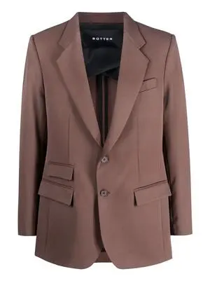 BOTTER Single-breasted Buttoned Wool Blazer Brown