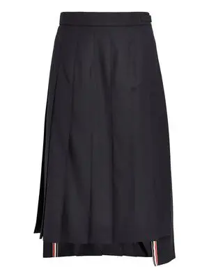 Thom Browne Pleated Midi Skirt Navy