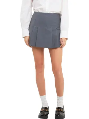 English Factory English Factory Pleated Skort Heather Grey