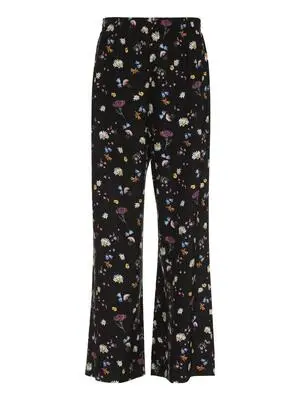 Stella McCartney Printed Silk Pants - Black