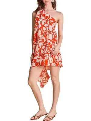 Endless Rose One-shoulder Asymmetric Dress - Orange