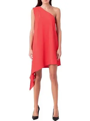 Endless Rose One-shoulder Asymmetric Dress - Red
