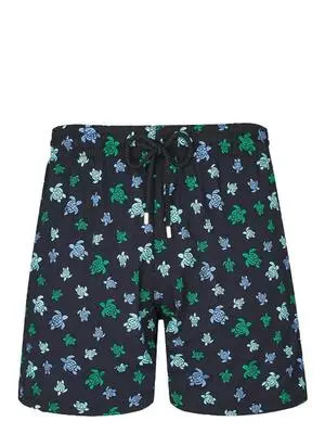 Vilebrequin Micro Ronde Des Tortues Embroidered Swim Trunks - Noir