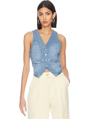 Blanknyc BLANKNYC Sleeveless Denim Vest With Button Front Closure Timeless