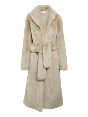 Bottega Veneta Belted Shearling Coat - Grey