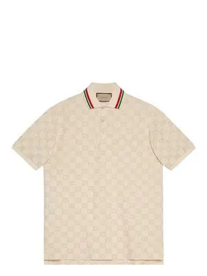 Gucci Gg Cotton Piquet Polo Shirt - White