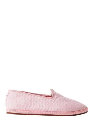 Loro Piana Laguna Furlane Matelassé Linen Loafers - Pink