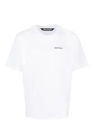 Palm Angels Logo-tape Cotton T-shirt - White