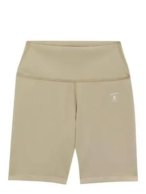 SPORTY & RICH Logo Print Biker Shorts - Neutrals
