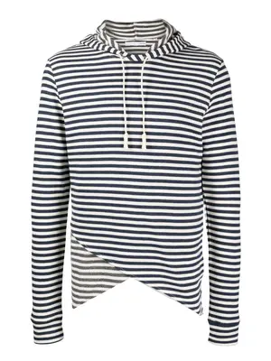 PRIVATE STOCK LABS Striped Hoodie - White