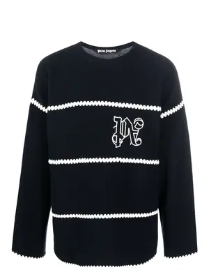 Palm Angels Striped Jumper - Blue