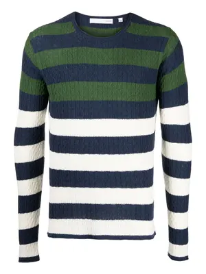 PRIVATE STOCK LABS The Montmartre Striped Jumper - Blue