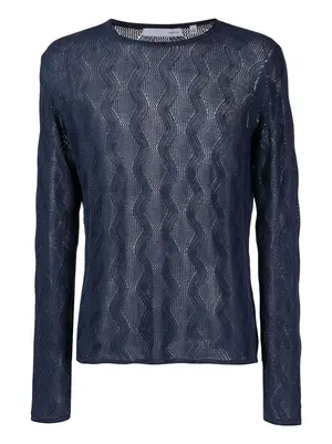 PRIVATE STOCK LABS Cambon Wave-pattern Jumper - Blue